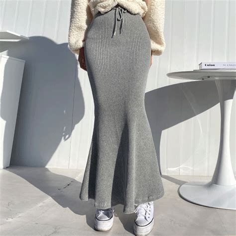 손비 코듀로이 롱 스커트 머메이드 하이웨스트 맥시 벨로아 벨벳 겨울 기모 에이블리