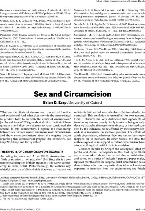 Sex And Circumcision The American Journal Of Bioethics Vol 15 No 2