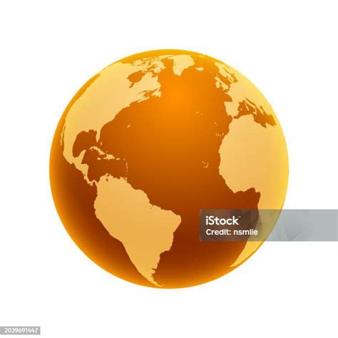 벡터 세계 지구본지도입니다 북아메리카 중심 지도 옐로우 플래닛 스피어 0명에 대한 스톡 벡터 아트 및 기타 이미지 0명 3차원 형태 구 Istock