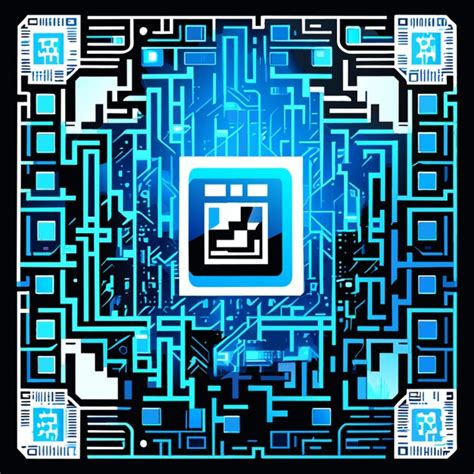 Code à Barres Qr Bleu Circuit Imprimé Code Qr Numérique Vecteur Premium