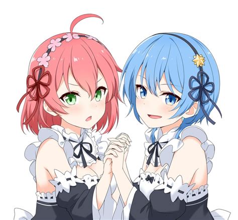 Hoshimachi Suisei Rem Sakura Miko And Ram Hololive And More Drawn By Felutiahime Danbooru