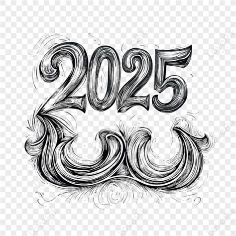 인사말 카드에 대 한 2025 글자 인쇄 술 벡터 일러스트 레이 션 Png 일러스트 무료 다운로드 Lovepik