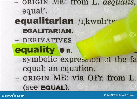 Equality Dictionary Stock Photo Image Of Highlighted