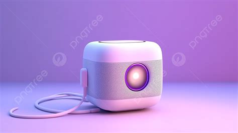 Lilac Background Home Smart Speaker Modern Gadget With Voice Assistant In White 3d Rendering