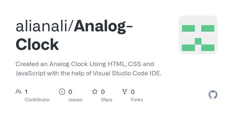 Github Alianalianalog Clock Created An Analog Clock Using Html Css And Javascript With The