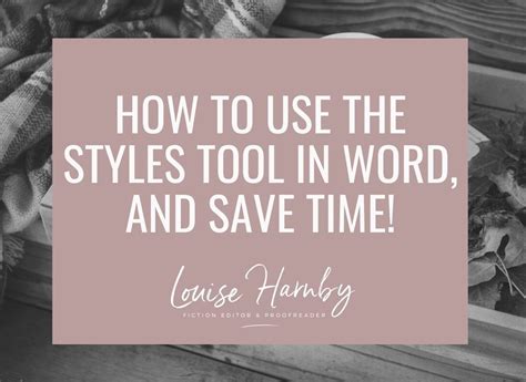 Formatting Book Text In Word How To Save Time With The Styles Tool Louise Harnby Crime