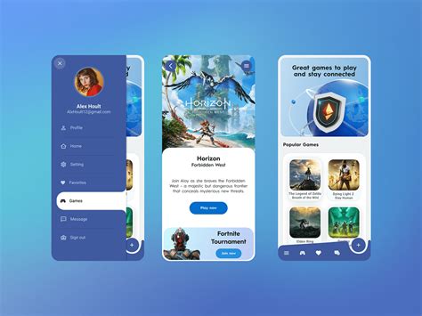Gaming App Flat UI Design Behance