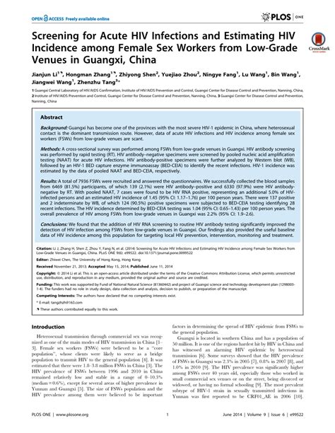 Pdf Screening For Acute Hiv Infections And Estimating Hiv Incidence