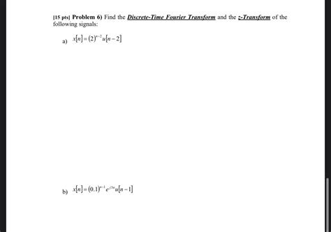 Solved Pts Problem Find The Discrete Time Fourier Chegg