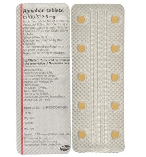 Eliquis 25mg Tablet At ₹ 825stripe Apixaban Tablet In Nagpur Id