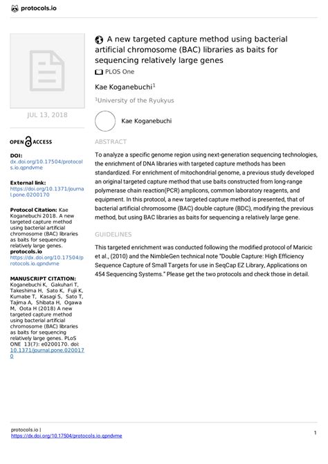 Pdf A New Targeted Capture Method Using Bacterial Artificial Chromosome Bac Libraries As
