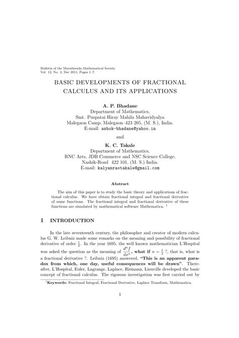 Pdf Basic Developments Of Fractional Calculus And Its Applications