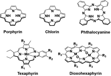 Top Row Chemical Structures Of The Porphyrin Chlorin And