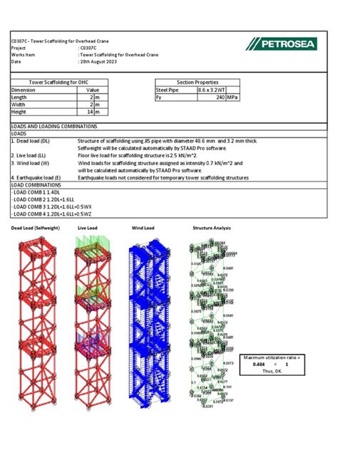 Scaffolding Calculation Pdf Scaffolding Engineering