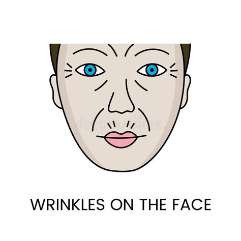 Wrinkles On The Face Icon In Vector Illustration Of A Woman S Face With Age Wrinkles Stock
