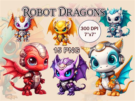 Dragon Robot Png Bundle Graphic By Fantasydreamworld · Creative Fabrica