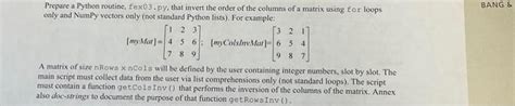 Solved Prepare A Python Routine Fex 03 Py That Invert