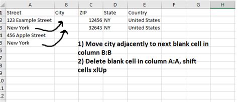 Excel Move Every Second Cell Adjacently To The Next Blank Cell In A