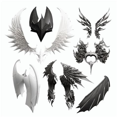 Premium Vector Wings Of Demon And Angel Halloween Collection Isolated