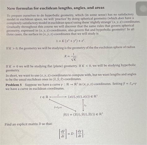 Solved New Formulas For Euclidean Lengths Angles And Areas