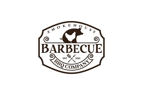 Vintage Retro Rustic Bbq Grill Barbecue Barbeque Label Stamp Logo Design Vector 10779344