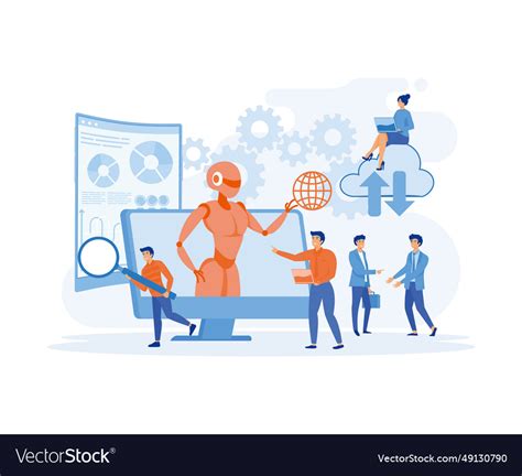 Iot Digital Transformation Ai Technology Vector Image