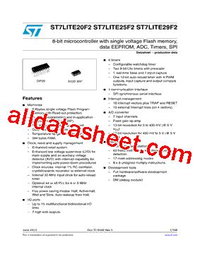 ST7FLITE29F2M6 Datasheet PDF STMicroelectronics