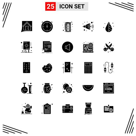 Mobile Interface Solid Glyph Set Of 25 Pictograms Of Celebration Invert