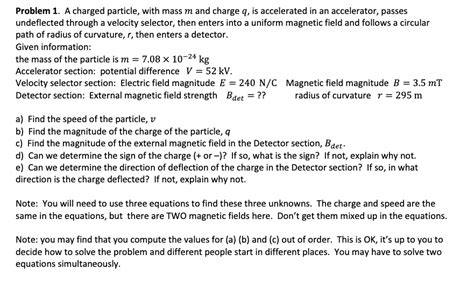 Solved Problem A Charged Particle With Mass M And Charge Chegg