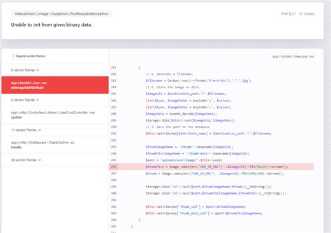 Php Error Unable To Init From Given Binary Data In Laravel
