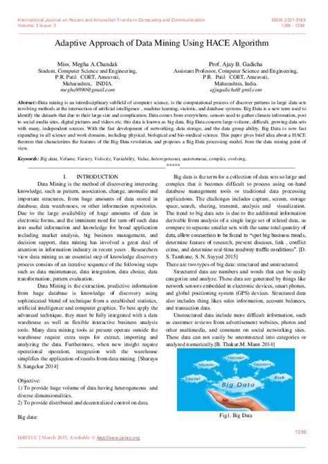 Pdf Adaptive Approach Of Data Mining Using Hace Algorithm International Journal Ijritcc