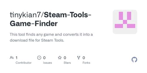 Releases Tinykian Steam Tools Game Finder GitHub