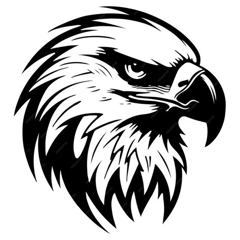 Mighty Eagle Head Logo Vector Art Illustration Mascot Symbol Silhouette