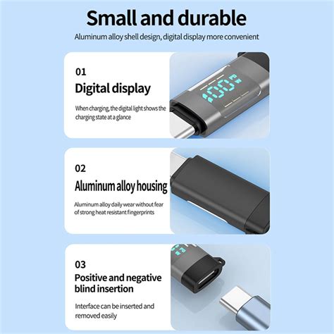 Usb C Adapter W Usb C Male To Female Extension Adapter Power Meter Tester With Digital