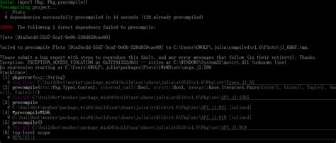 Plots Package Install Error General Usage Julia Programming Language