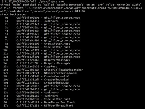 Panic No Available Pixel Format · Issue 2266 · Linebenderdruid · Github