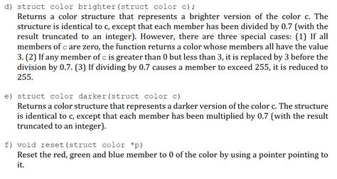solved 2 let color be the following structure struct color