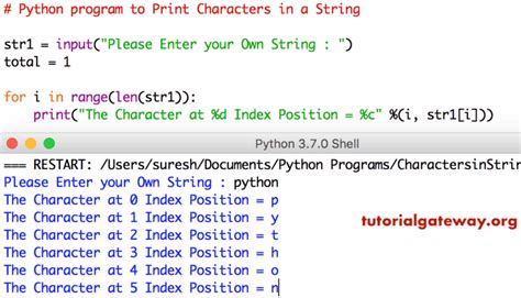 Python Program To Print Characters In A String