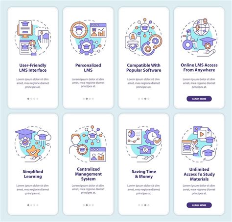 Premium Vector Learning Management System Onboarding Mobile App Screen