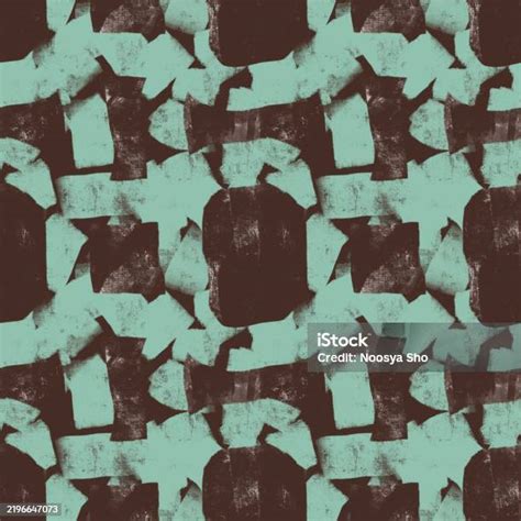 완벽 한 추상적 인 기하학적 패턴입니다 브라운 그린 디지털 브러시 스트로크 선 그리드 그림 섬유 직물 포장지 배경 벽지 표지 디자인 가리기에 대한 스톡 벡터 아트 및 기타