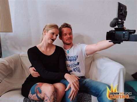 Goth Chick With Tattooed Body And Black Lips Bangs On Camera 10 Photos