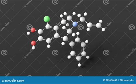 Skf 82958 Molecular Structure D1 D5 Receptor Full Agonist Ball And Stick 3d Model Structural