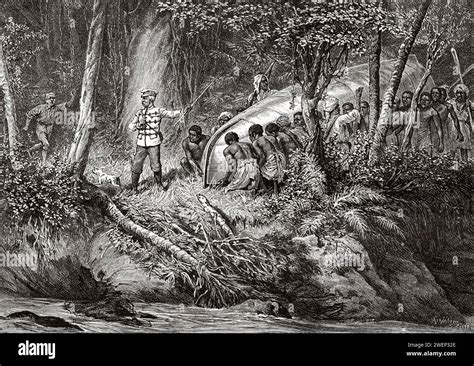African Porters Carrying Stanley Boat Africa Emin Pasha Relief