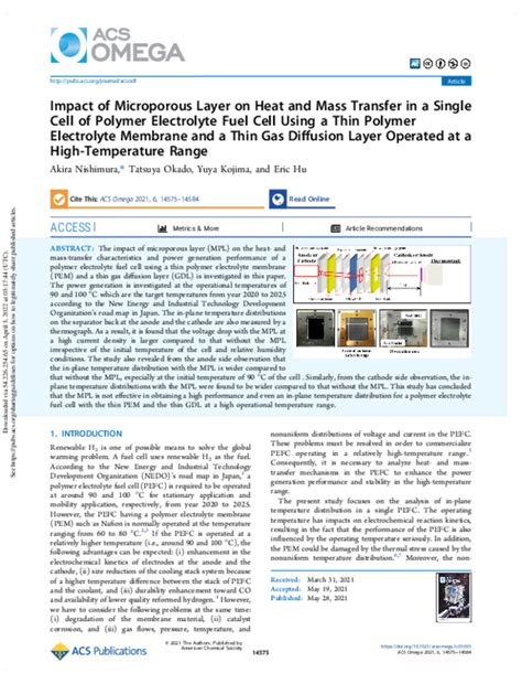 Pdf Impact Of Microporous Layer On Heat And Mass Transfer In A Single