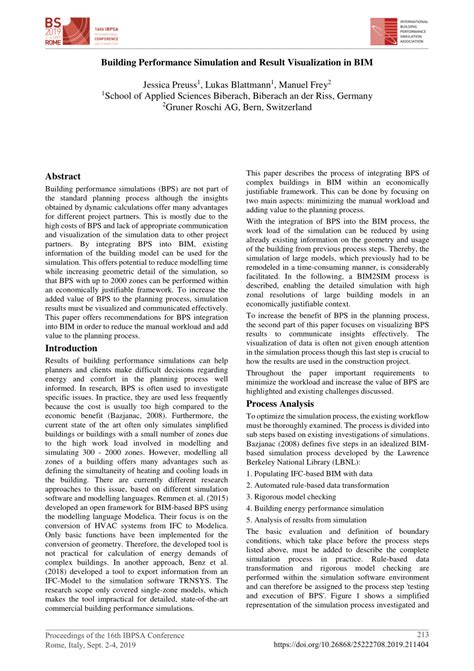 Pdf Building Performance Simulation And Result Visualization In Bim