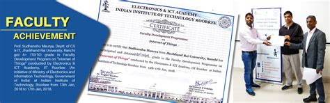 Faculty Achievement Sudhanshu Jharkhand Rai University Jru Ranchi