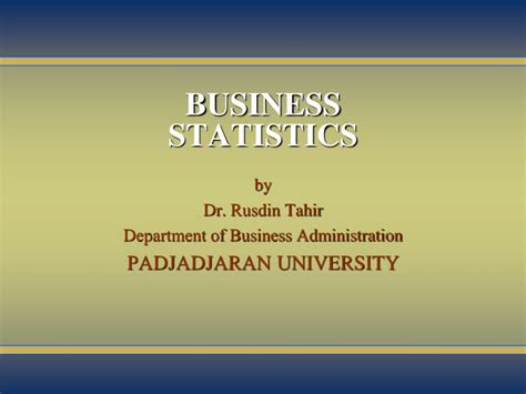 Pdf Business Statistics Introduction And Descriptive Statistics