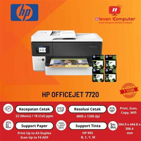 Promo Printer Hp Officejet Pro 7720 Wide Format All In One Printer A3