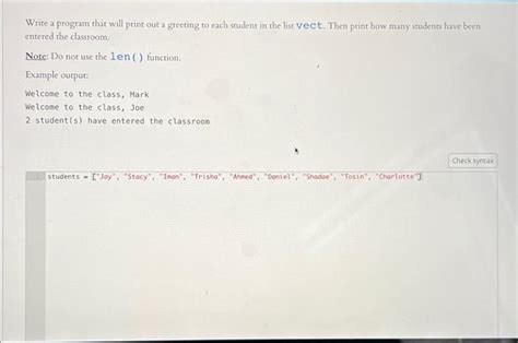 solved write a program that will print out a greeting to