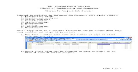 download doc lecture 4 microsoft project create gantt chart